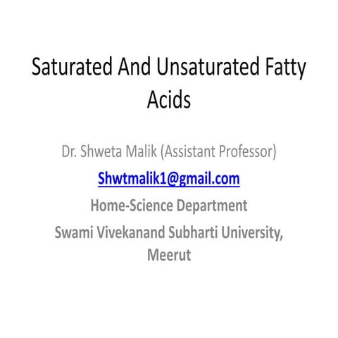 Saturated and unsaturated | PPT