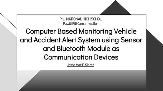 an IoT based automated accident alert system | PPT