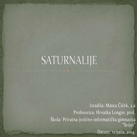 Saturnalia | PPT