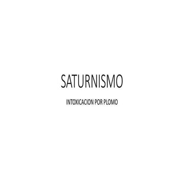 Saturnismo | PPTX
