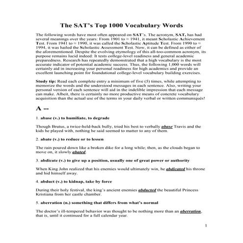 Sat vocab | PDF
