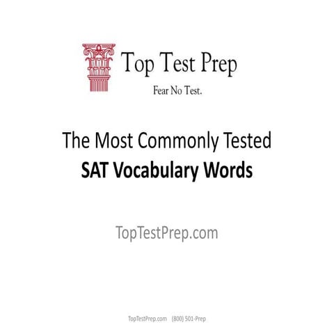 Most Common SAT Vocabulary Words | SAT Vocab List | TopTestPrep.com