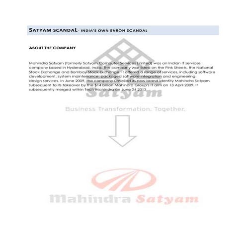 Satyam Scam | PDF
