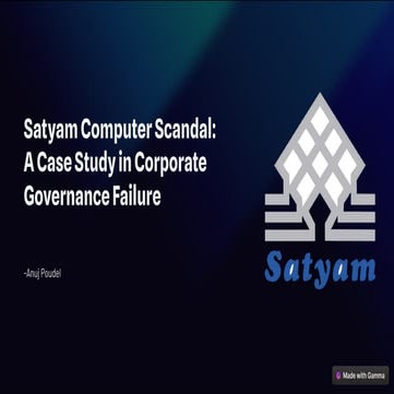 Satyam Computer Scam and Corporate Governance Failure | PDF