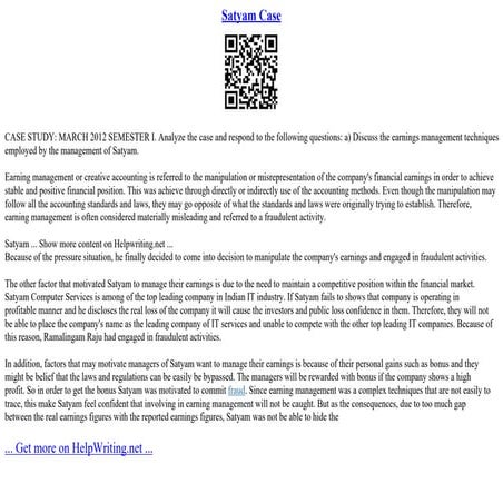 Satyam Case | PPT