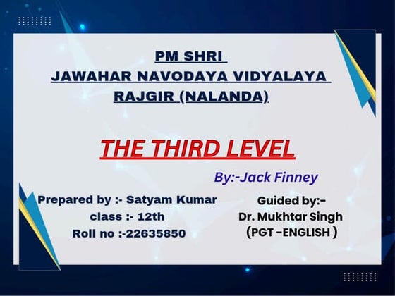 The Third Level - Class 12 - English Vistas | PPTX | Stamps and Coins | Collecting