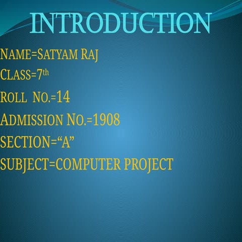SATYAM RAJ on renewable of entry and introduction | PPT