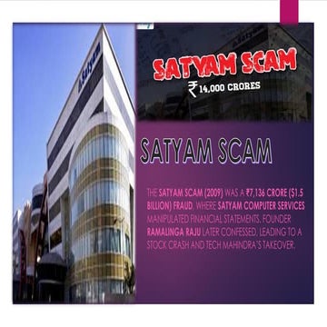 SATYAM SCAM . PPT.pdf computer scam satyam | PPT