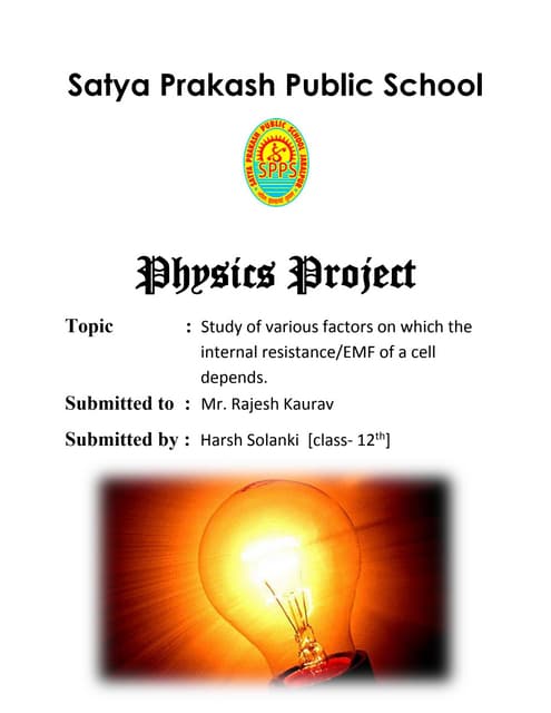 Physics investigatory project for class 12 | DOCX | Physics | Science