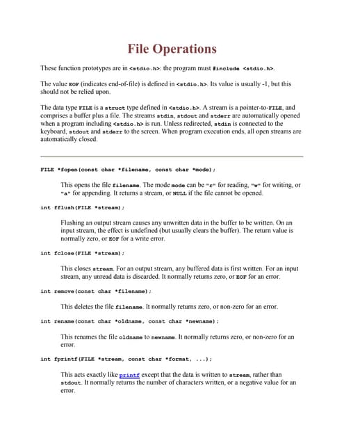 File Input And Output 
