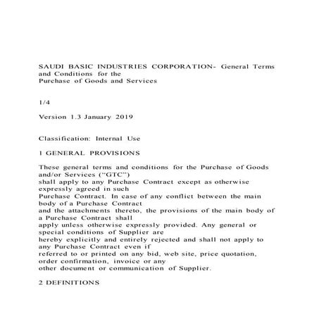 SAUDI BASIC INDUSTRIES CORPORATION- General Terms and Condit | DOCX
