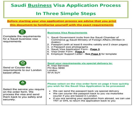 Saudi Business Visa Application | PDF