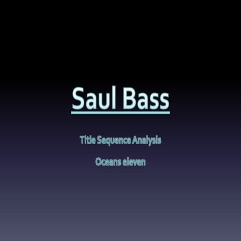 Saul bass and his contribution to film | PDF