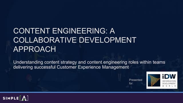 Content Engineering — A Collaborative Development Approach with Cruce ... Content Engineering — A Collaborative Development Approach with Cruce ...