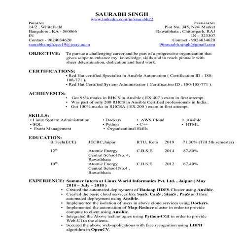 Saurabh Resume | PDF
