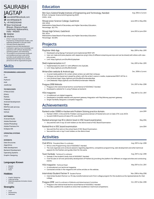 shubhankar's resume | PDF
