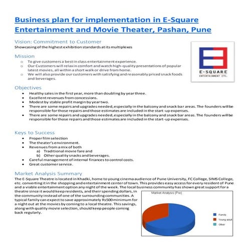Business plan to launch Movie theater | DOCX