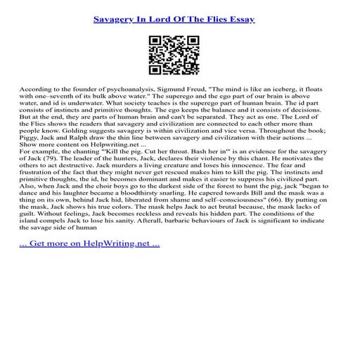 Is Lord Of The Flies A Savage Essay? – CLSA