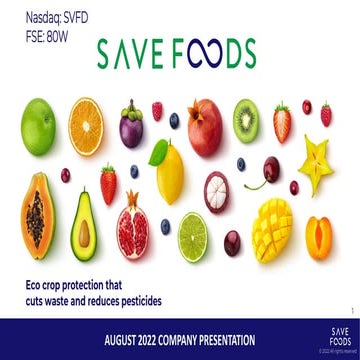 Save Foods Corporate Deck August 2022 | PPT