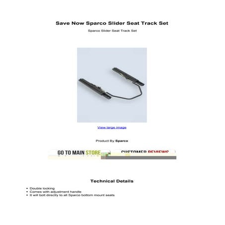 Save now sparco slider seat track set | PDF