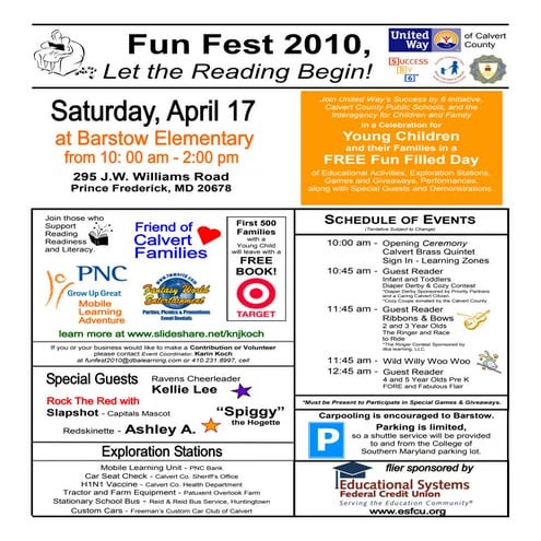 Events and Activities for Fun Fest 2010 | PDF