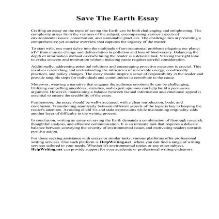 Save The Earth Essay.pdf