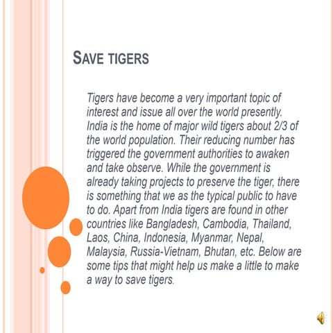 Save tigers ppt | PPTX