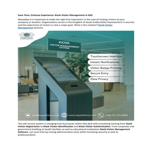 Save Time, Enhance Experience - Kiosk Visitor Management in KSA.pdf