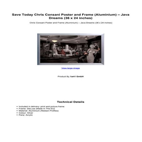 Save today chris consani poster and frame aluminium java dreams 36 x 24 ...