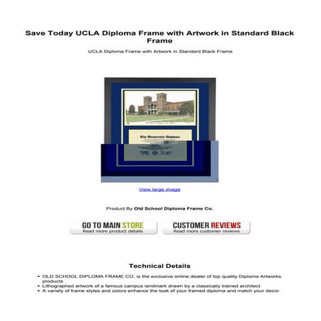 Save today ucla diploma frame with artwork in standard black frame | PDF