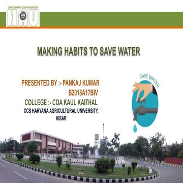 Save Water, Save Earth..!! | PPTX