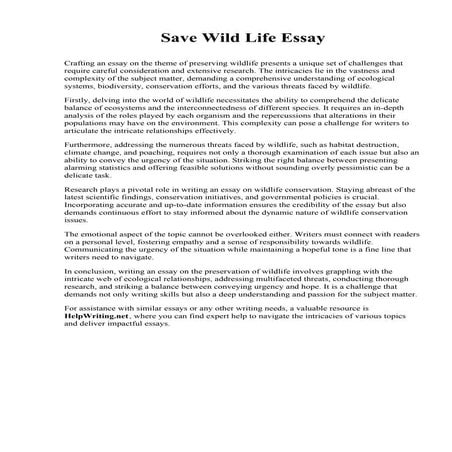 Save Wild Life Essay.pdf
