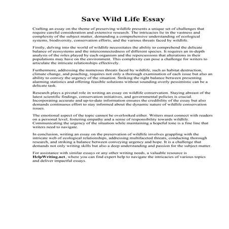 Save Wild Life Essay.pdf