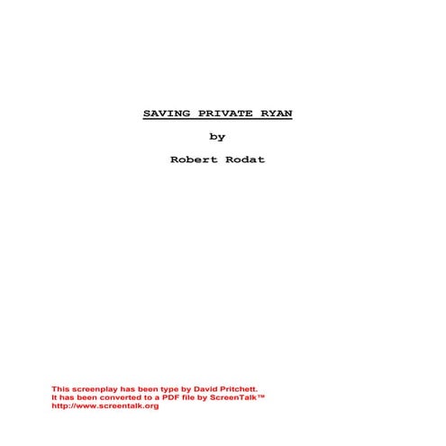 Saving Private Ryan movie script 1998 | PDF