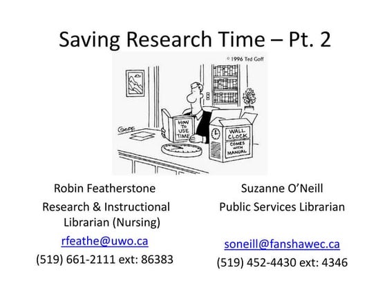 Saving Research Time - Pt. 1 | PPT