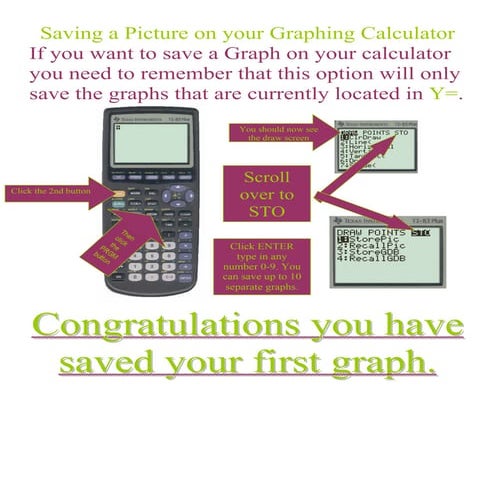 Saving A Graph On Your Graphing Calculator | PDF