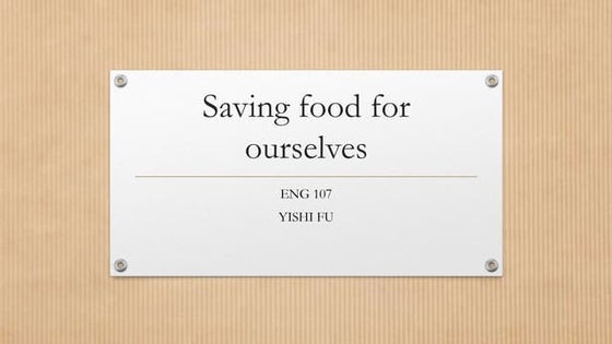 Food Waste Management | PPT