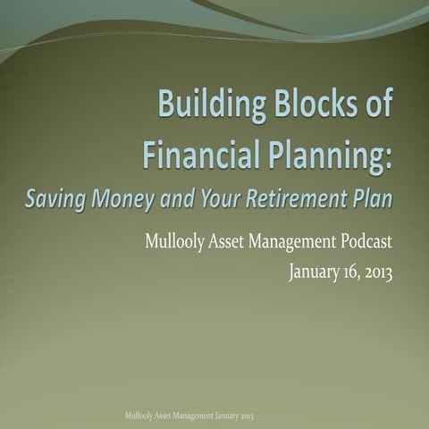 Building Blocks of Financial Planning: Saving Money and Your Retirement ...