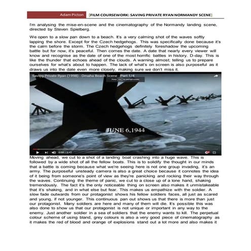 Saving Private Ryan opening scene analysis