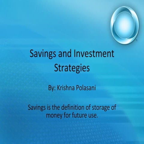 Savings And Investment Strategies | PPT