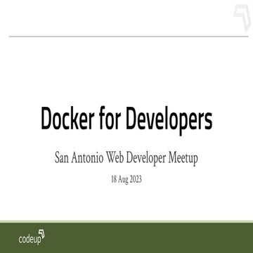 Docker for Developers | PPT