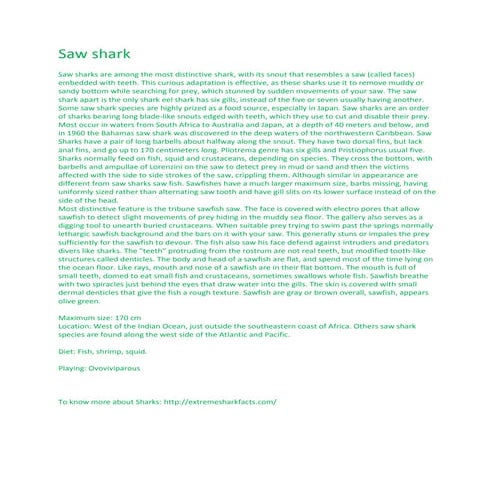 Hannah naylor sawfish | PPT