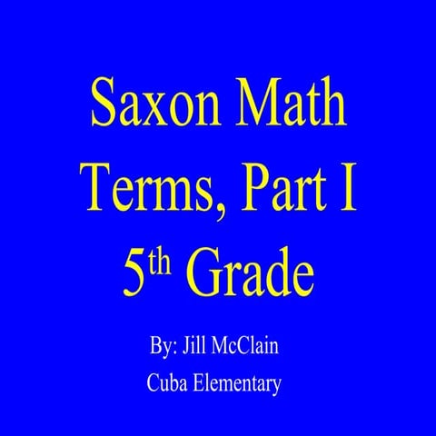 Saxon math terms | PPT