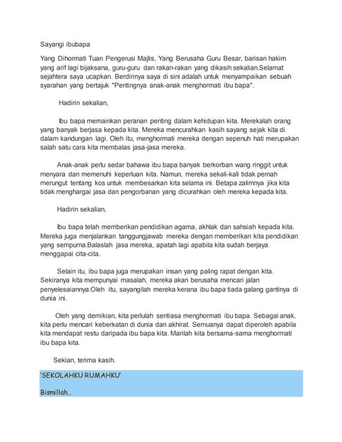 Skrip pidato 'memartabatkan bahasa melayu' | DOCX