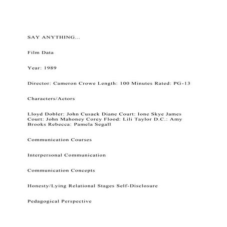 SAY ANYTHING...Film DataYear 1989Director Ca.docx