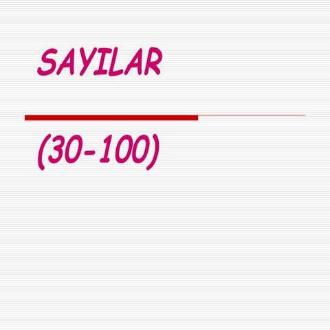 Sayilar (30-100) | PPT
