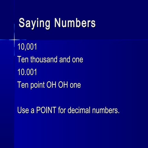 Saying numbers | PPT