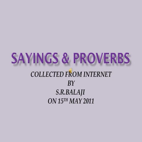 Sayings and proverbs | PPT