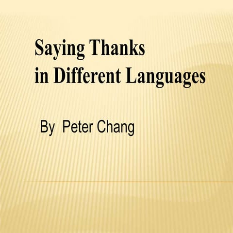 Saying thanks in different languages | PPTX