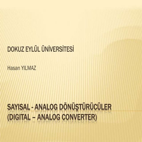 Sayisal - Analog Dönüştürücüler | PPTX